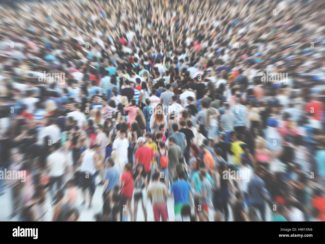Blurred crowd of spectators on a stadium at a live concert Stock Photo ...