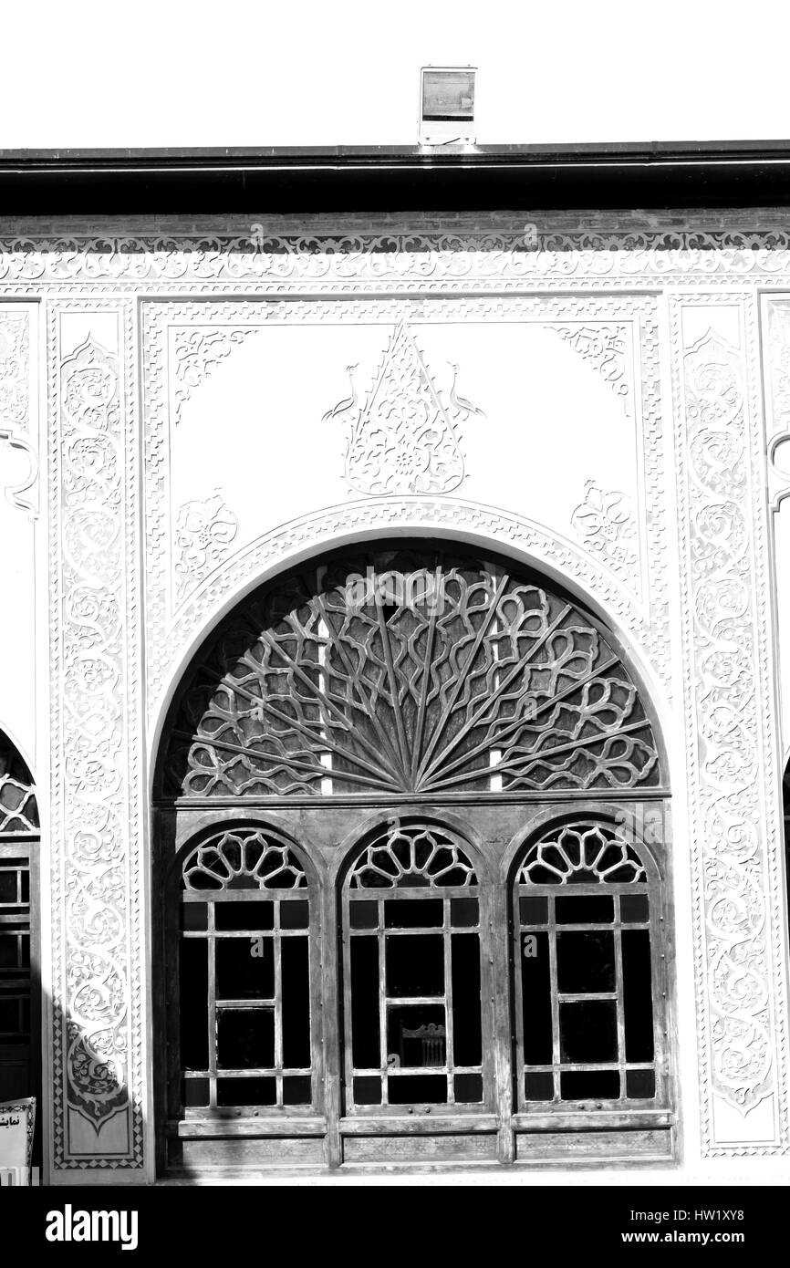 blur in iran kashan the old persian architecture window and glass in ...