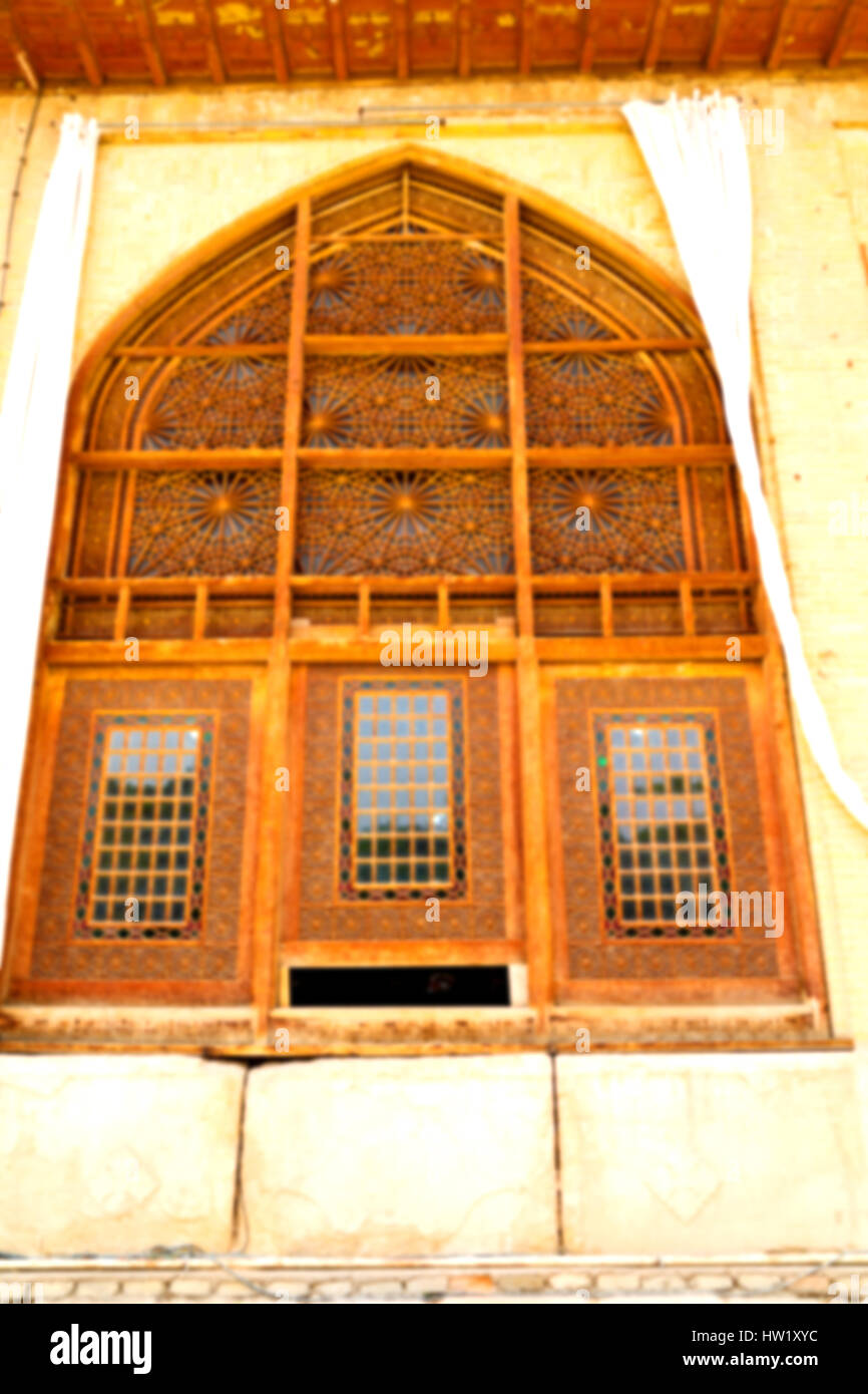 blur in iran shiraz the old persian architecture window and glass in ...