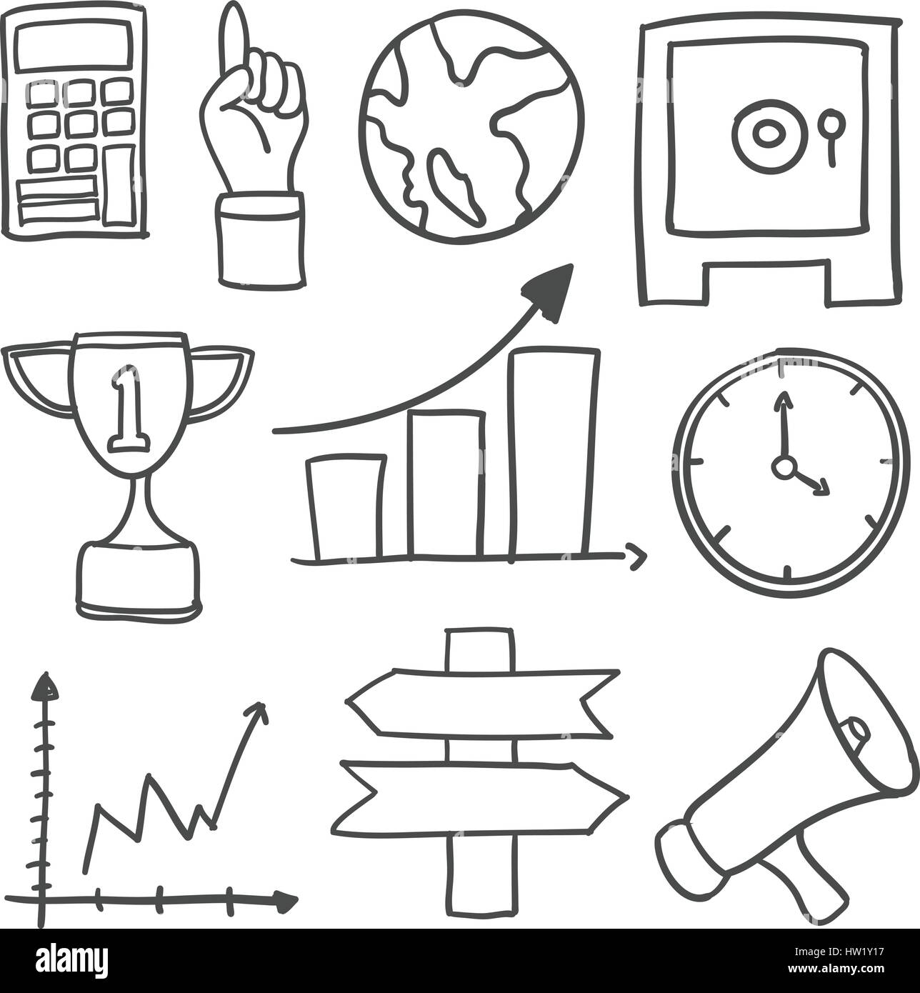 Collection of object business doodles Stock Vector Image & Art - Alamy