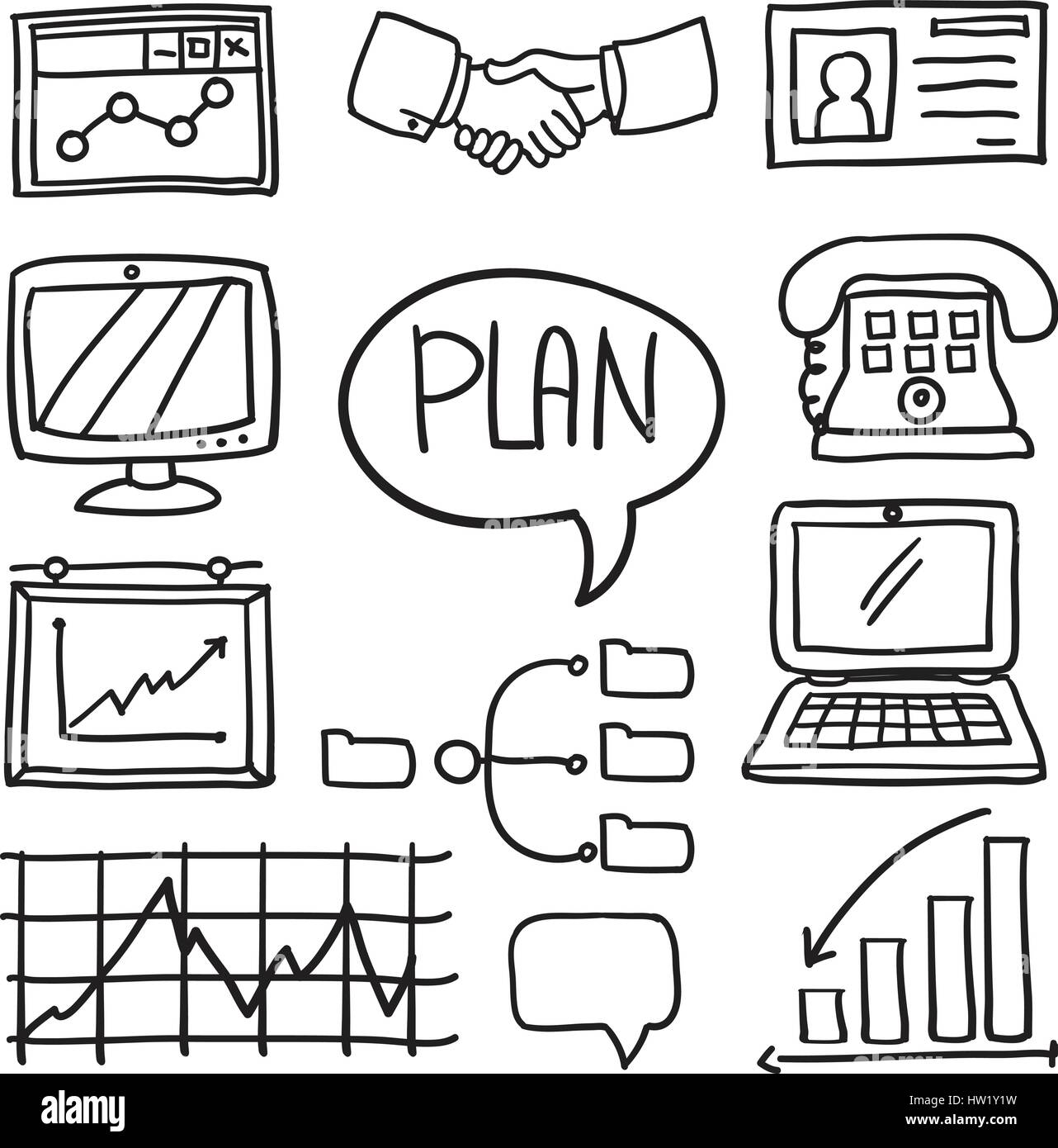 Doodle of object business collection Stock Vector Image & Art - Alamy