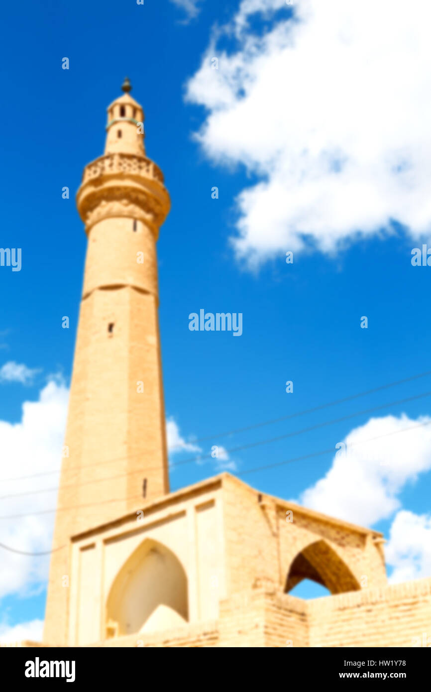blur in iran blur islamic mausoleum old architecture mosque minaret near the sky Stock Photo - Alamy