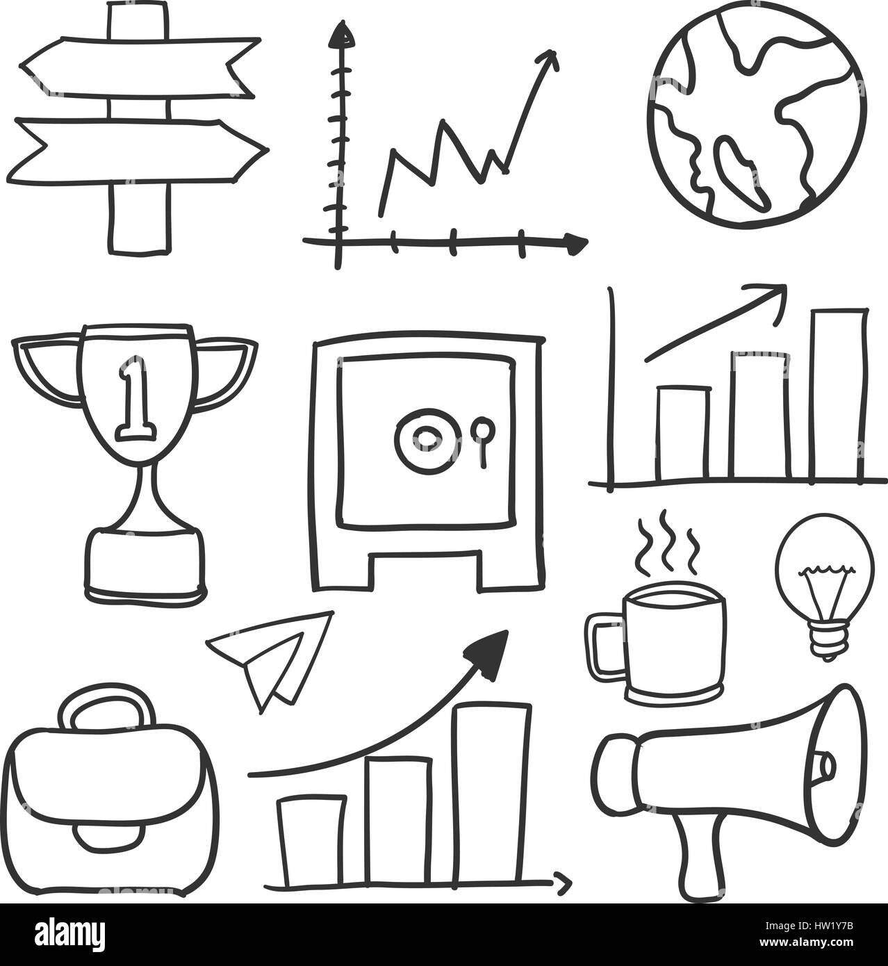Doodle of object business various Stock Vector Image & Art - Alamy