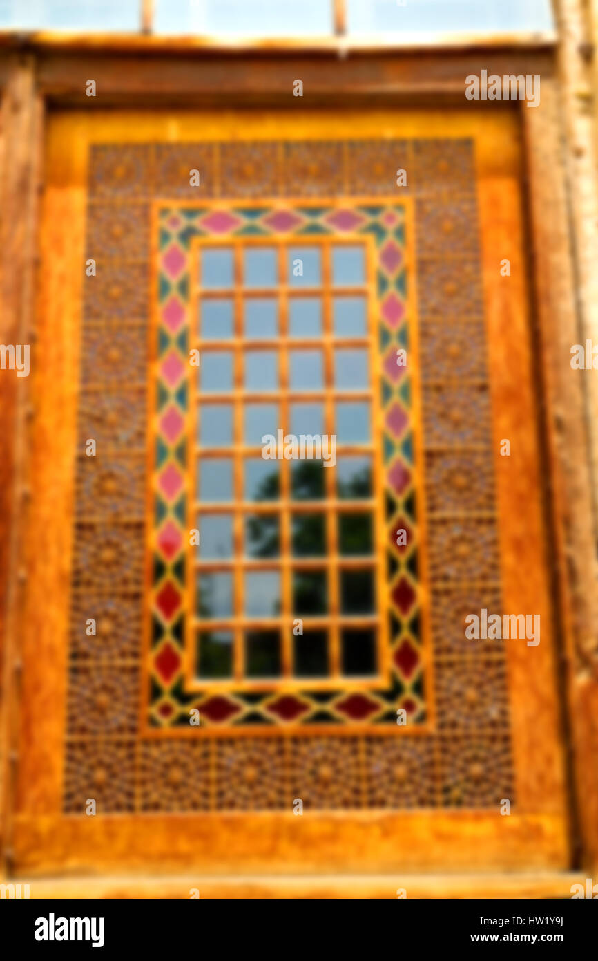 blur in iran shiraz the old persian architecture window and glass in ...