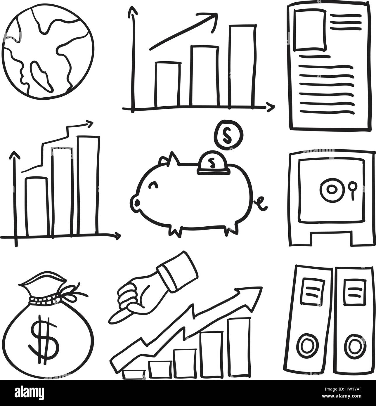 Set of business element doodles Stock Vector Image & Art - Alamy