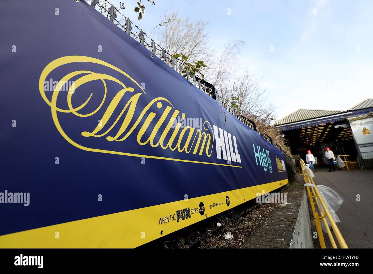 William Hill branding at Cheltenham Spa train station Stock Photo - Alamy
