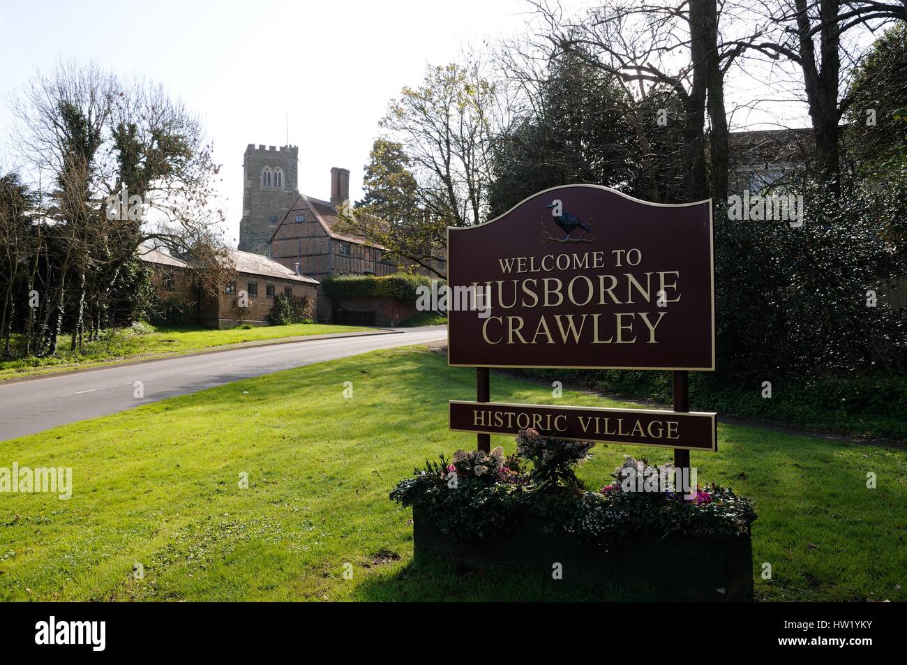 Village sign crawley hi-res stock photography and images - Alamy