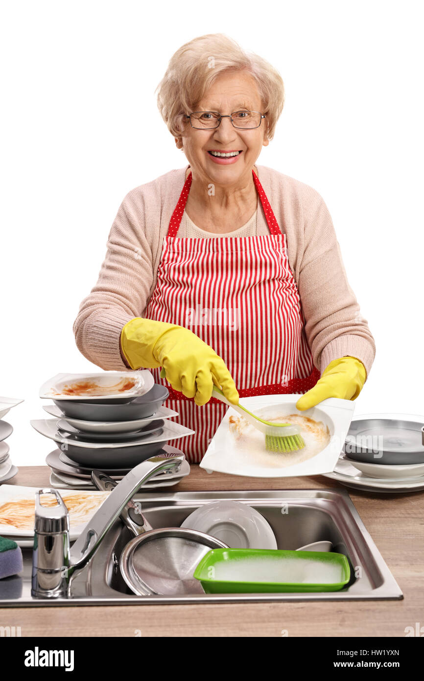 Mature woman household cleaning hi-res stock photography and images - Alamy