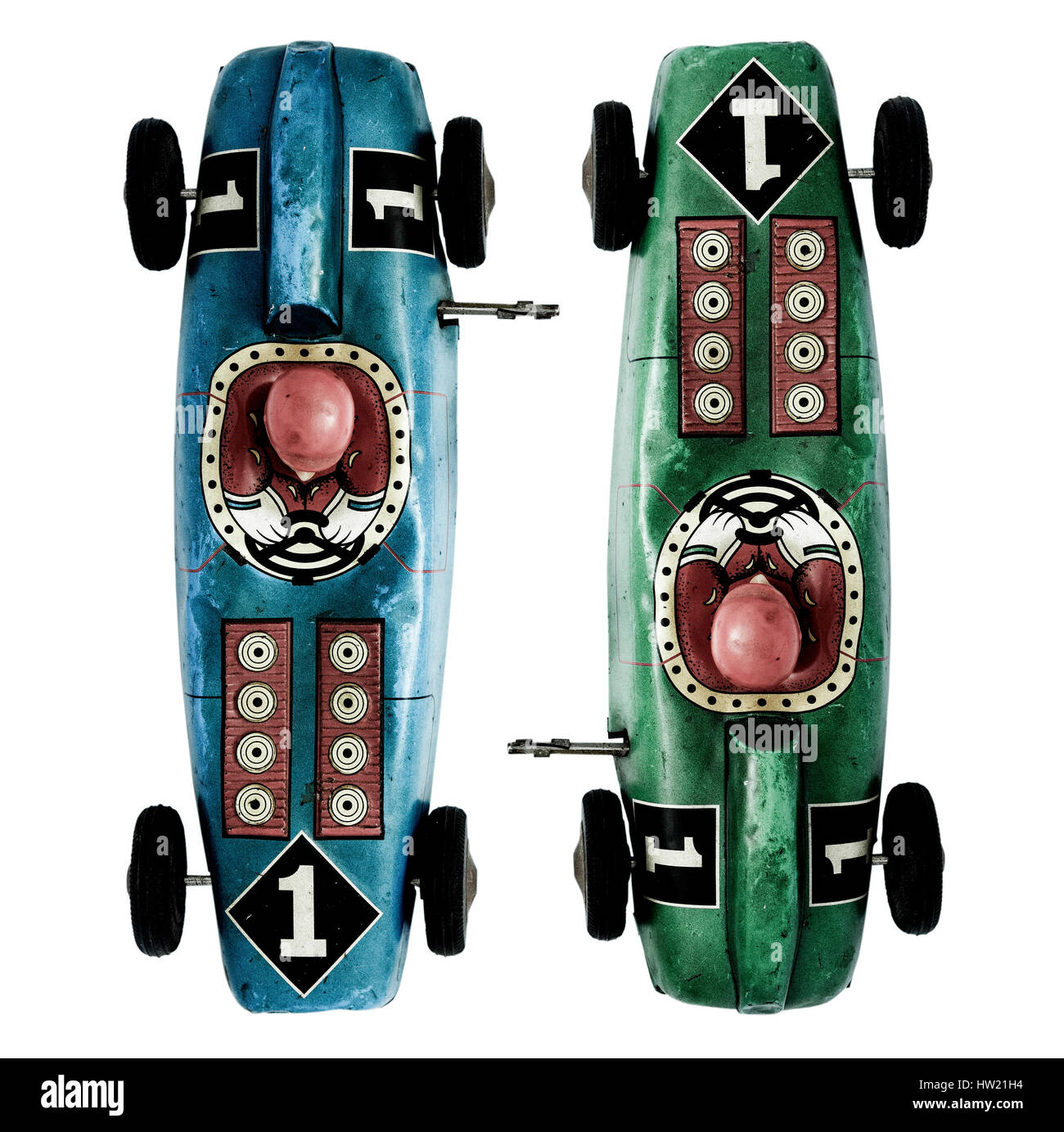 Old tin toy model car Cut Out Stock Images & Pictures - Alamy