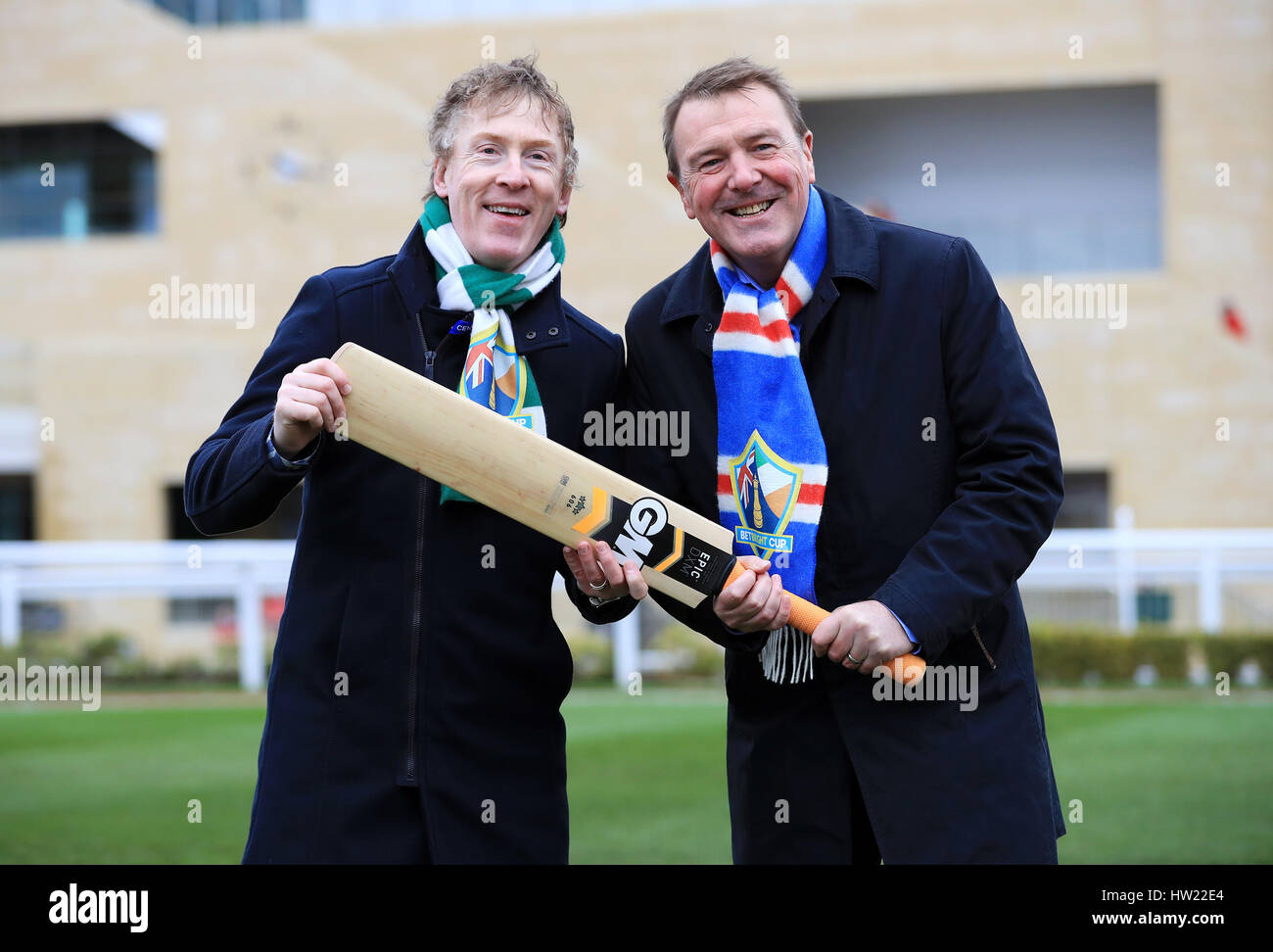 The BetBright Cup captains Hector O hEochagain of Team Ireland (left ...