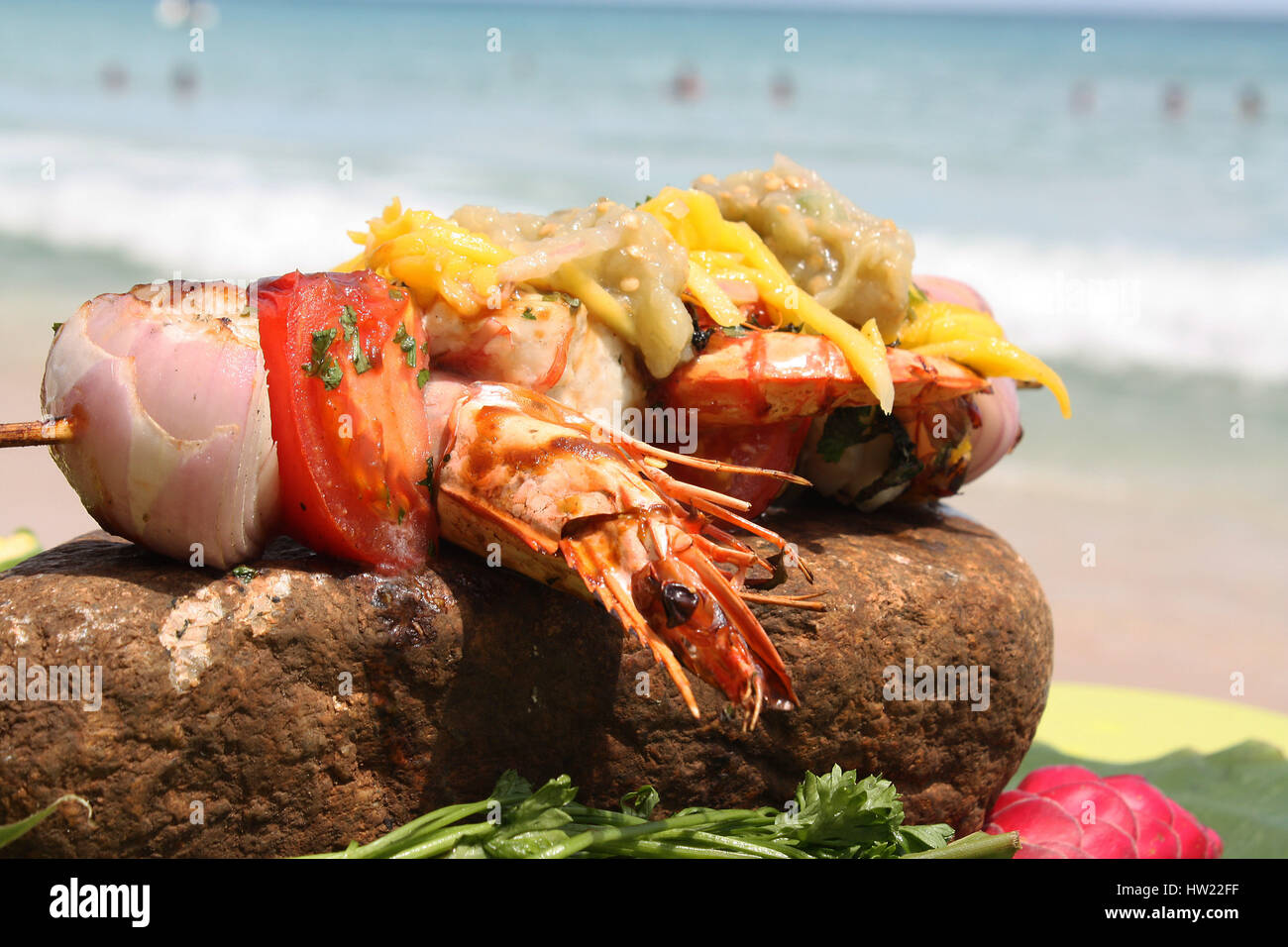 The food cooked at restaurant. Various dishes for every taste and ...