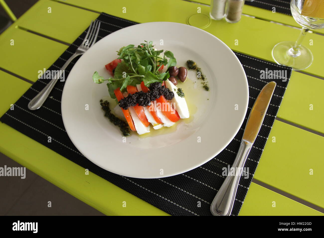 Restaurant menu. Dishes which give at restaurants. Salads, second ...