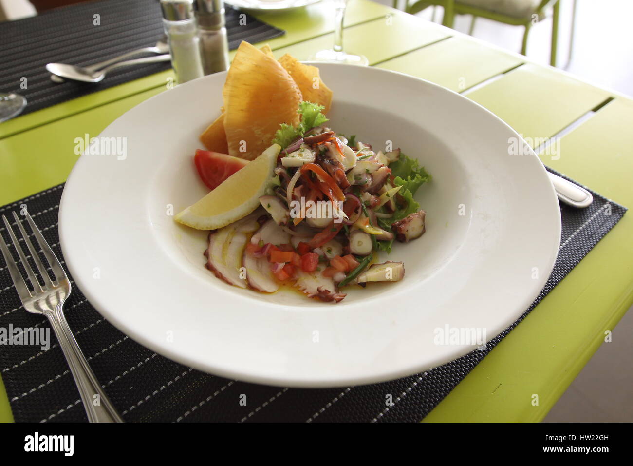 Restaurant menu. Dishes which give at restaurants. Salads, second ...