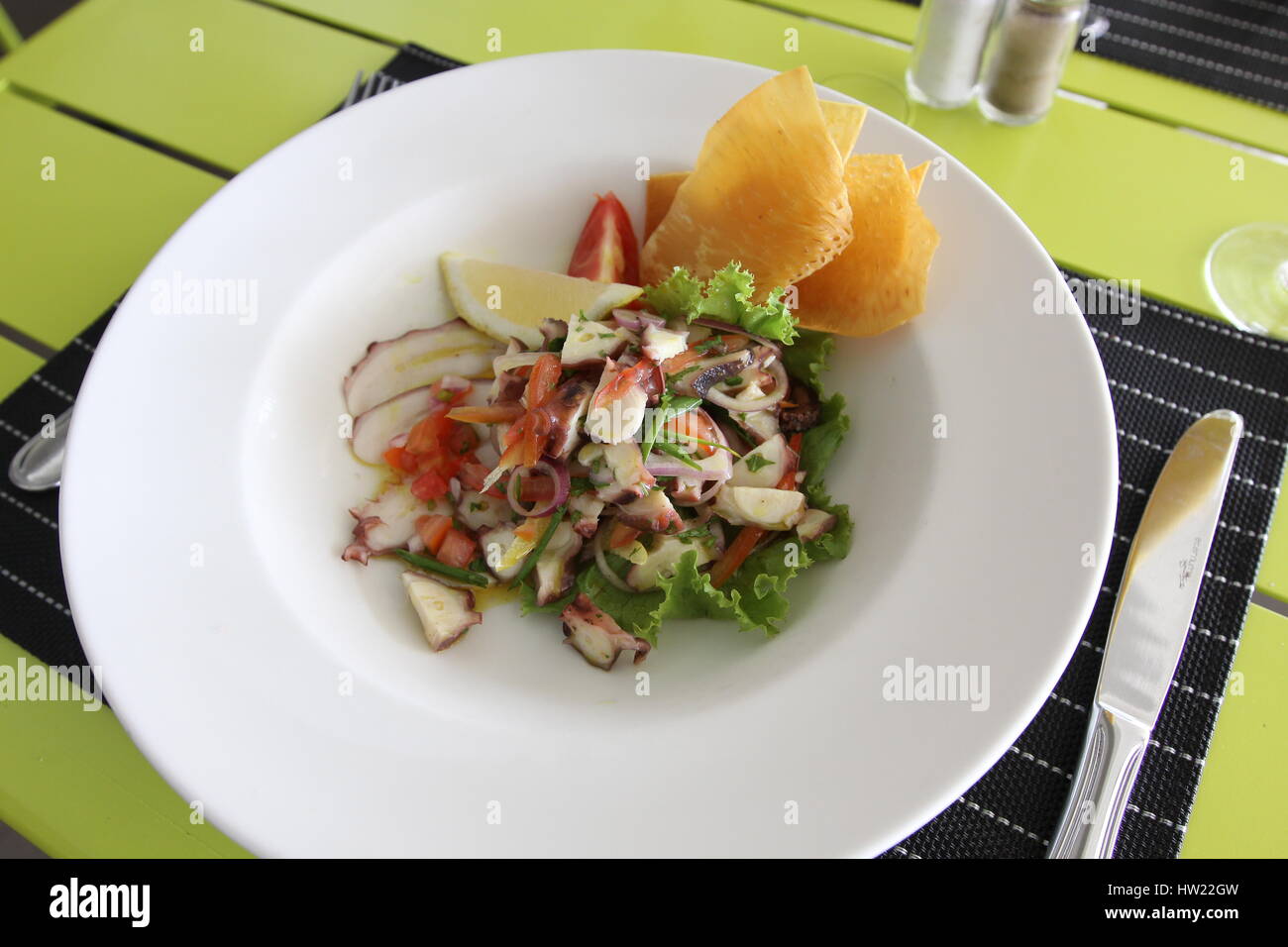 Restaurant menu. Dishes which give at restaurants. Salads, second ...