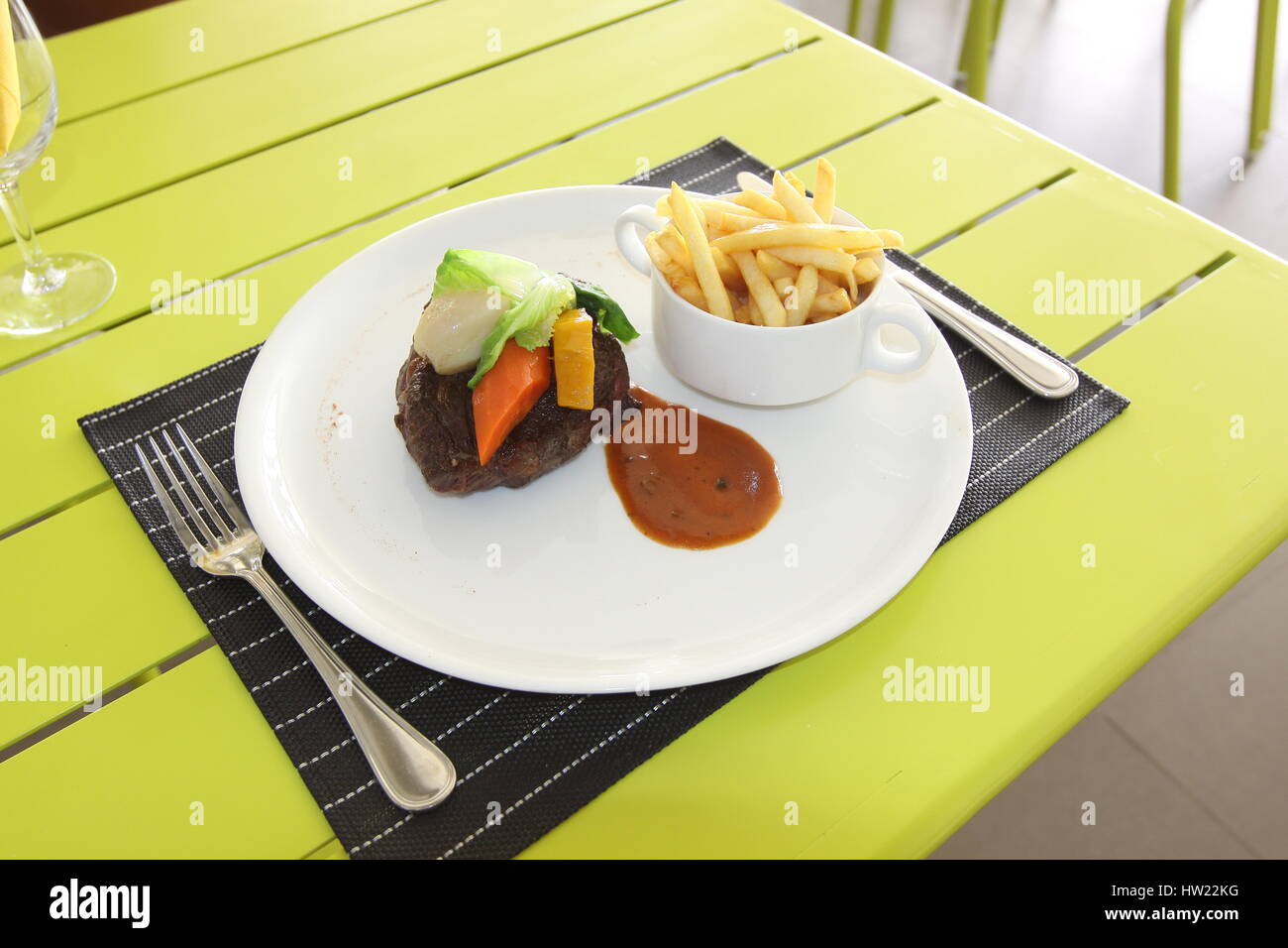 Restaurant menu. Dishes which give at restaurants. Salads, second ...