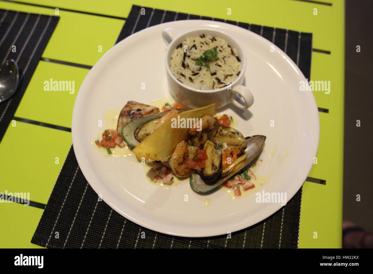 Restaurant menu. Dishes which give at restaurants. Salads, second ...