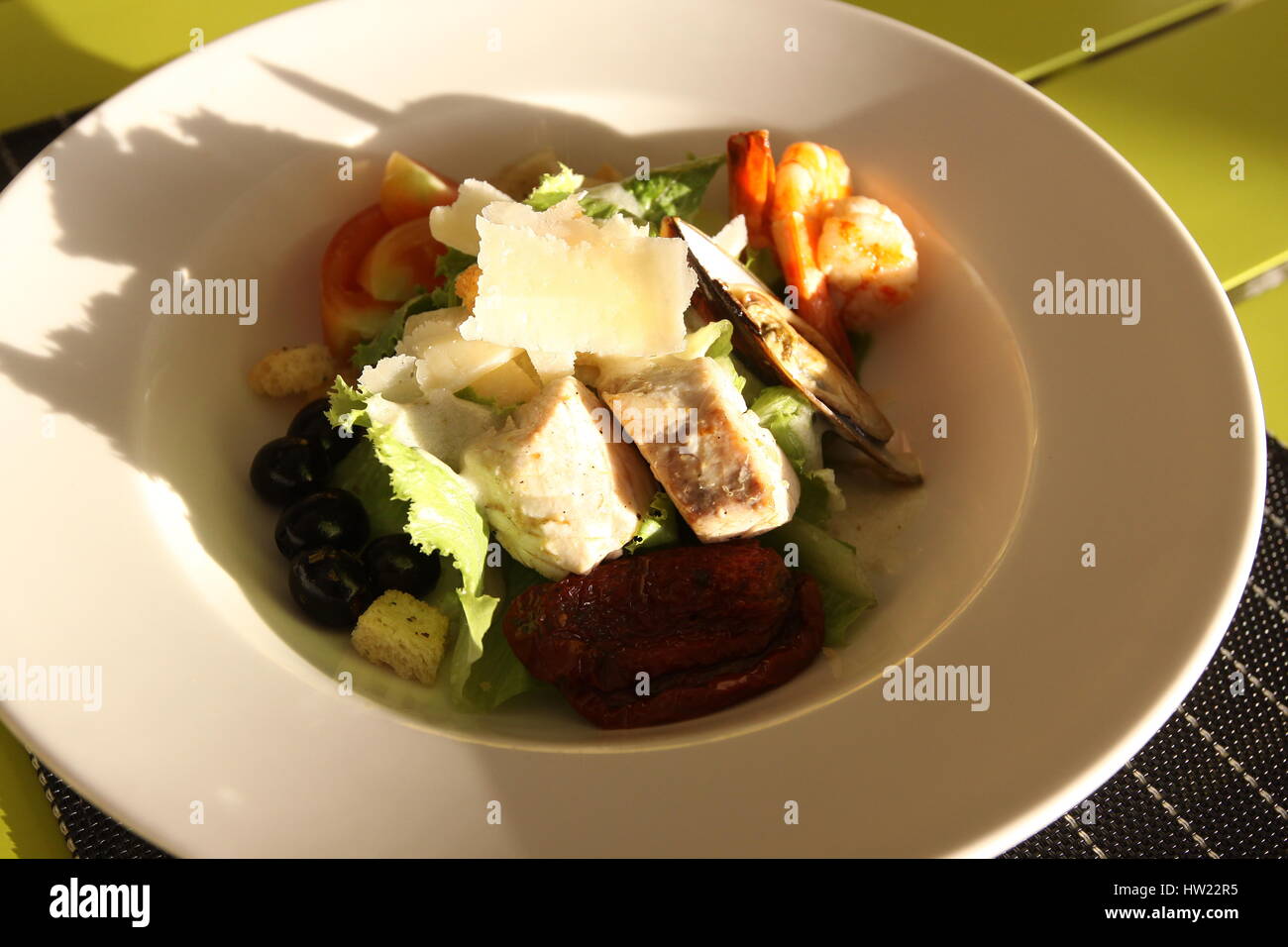 Restaurant menu. Dishes which give at restaurants. Salads, second ...