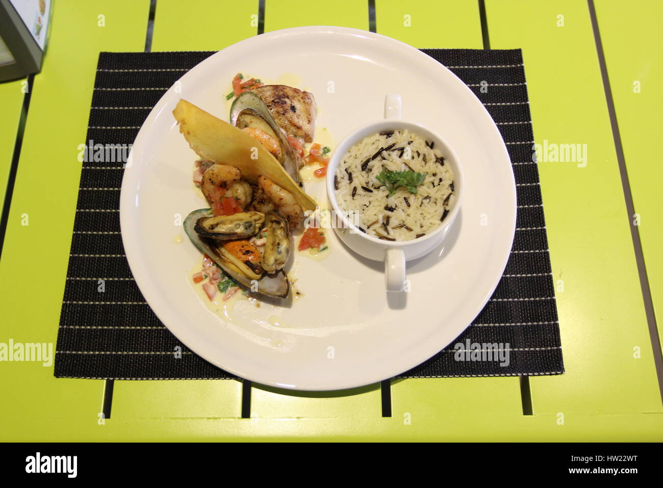 Restaurant menu. Dishes which give at restaurants. Salads, second ...