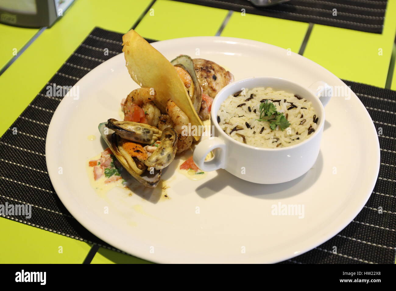 Restaurant menu. Dishes which give at restaurants. Salads, second ...