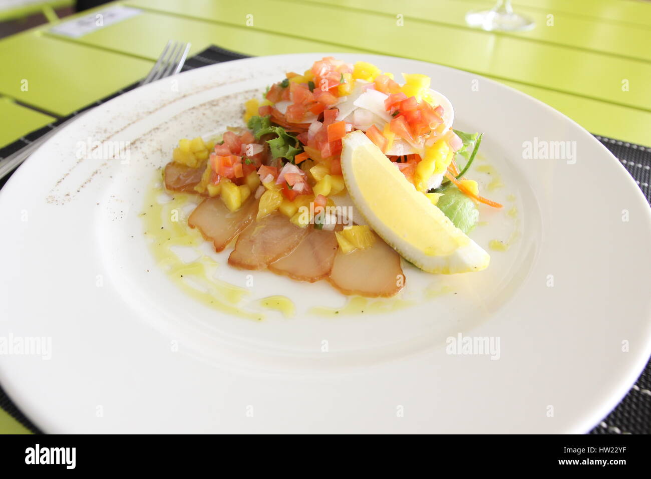 Restaurant menu. Dishes which give at restaurants. Salads, second ...