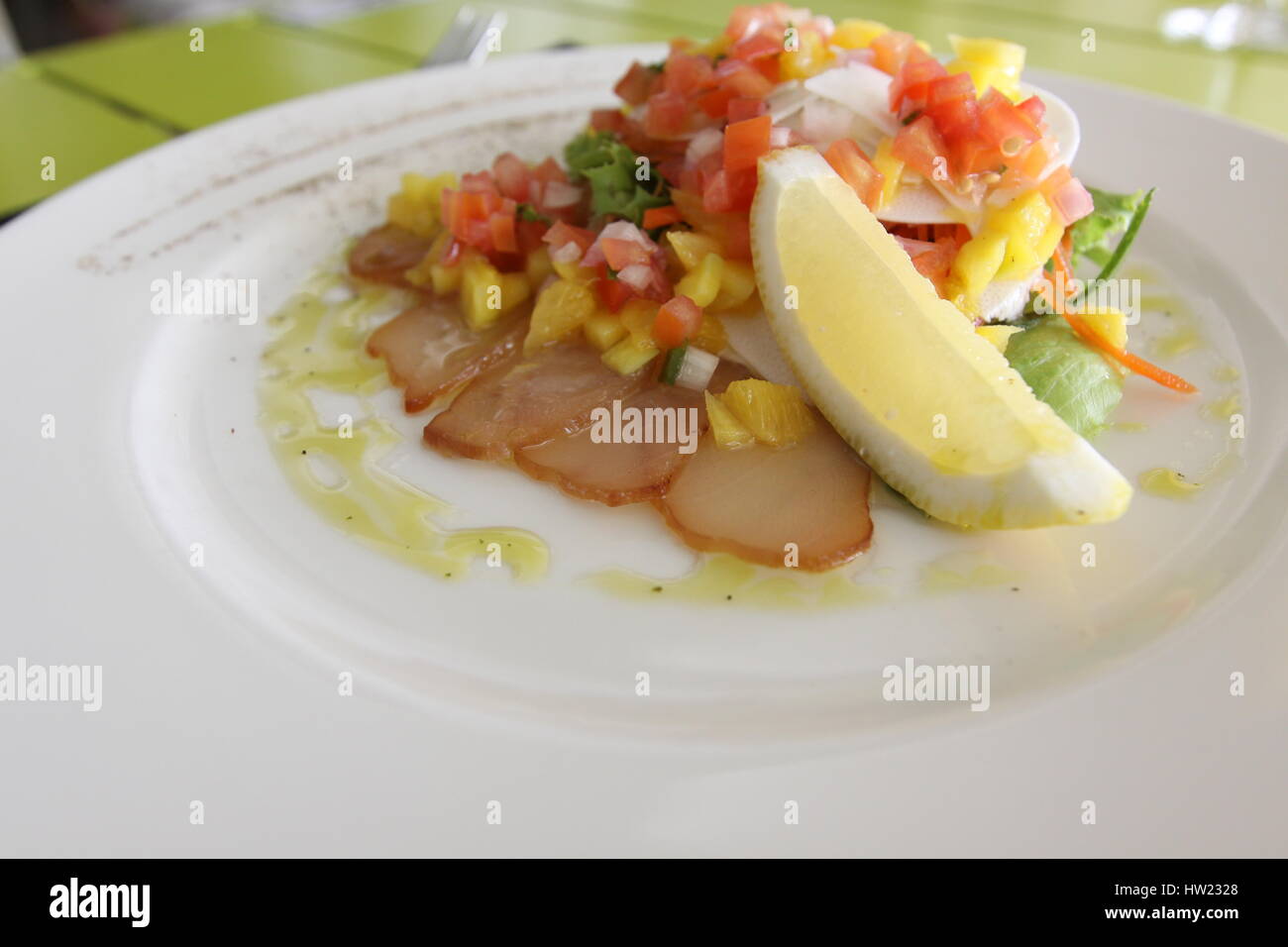 Restaurant menu. Dishes which give at restaurants. Salads, second ...