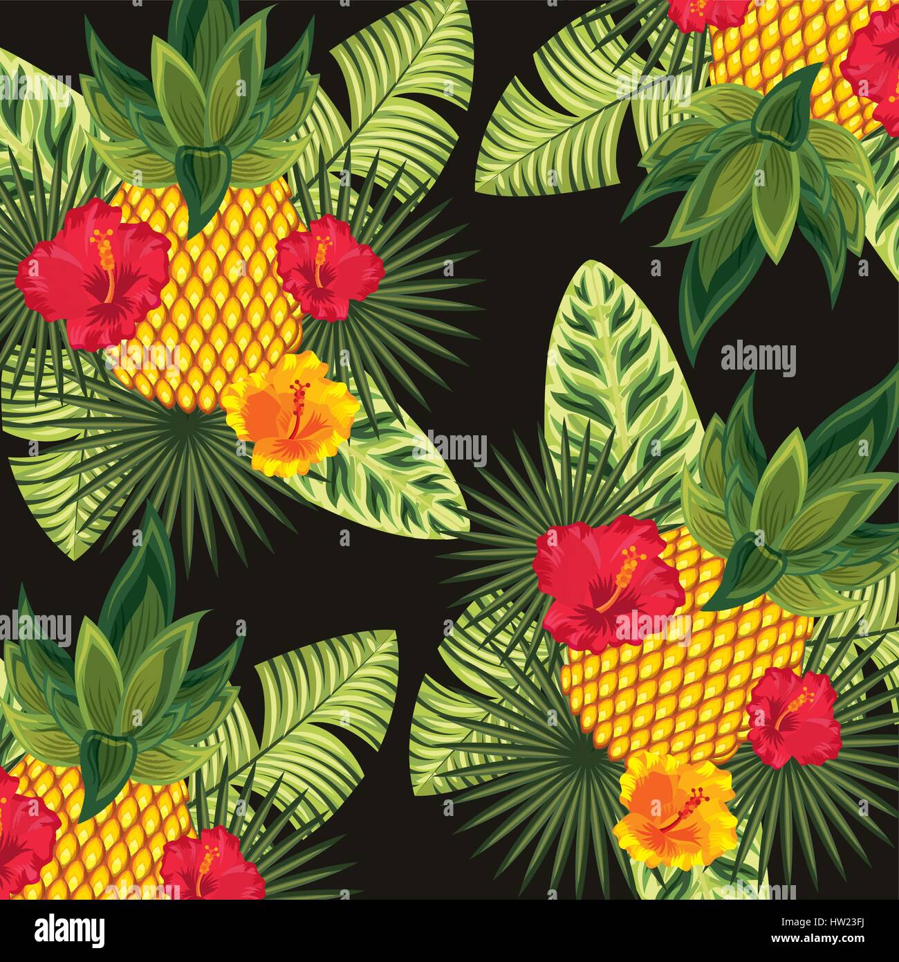tropical flowers background Stock Vector Image & Art - Alamy