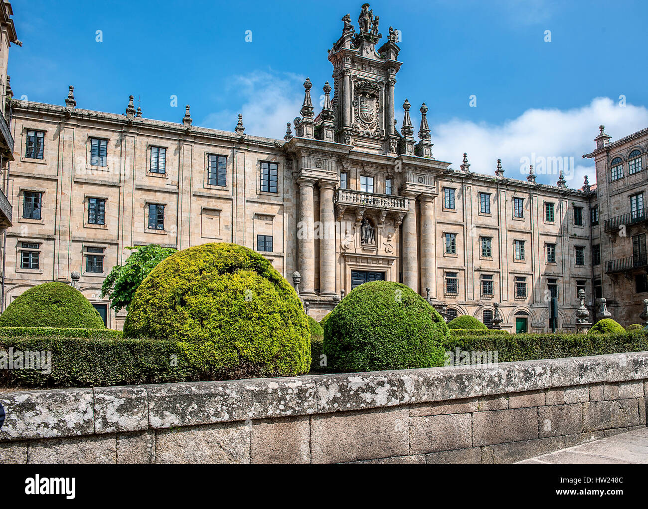 Santiago de Compostela , Spain. Monastery of St. Martin Pinario . Clear ...