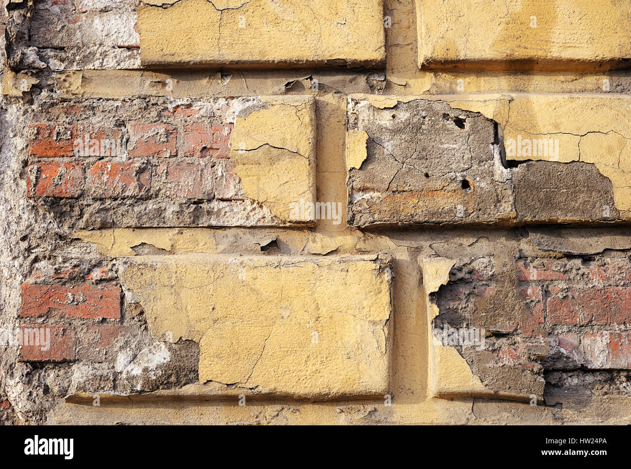 Old damaged brick wall Stock Photo - Alamy