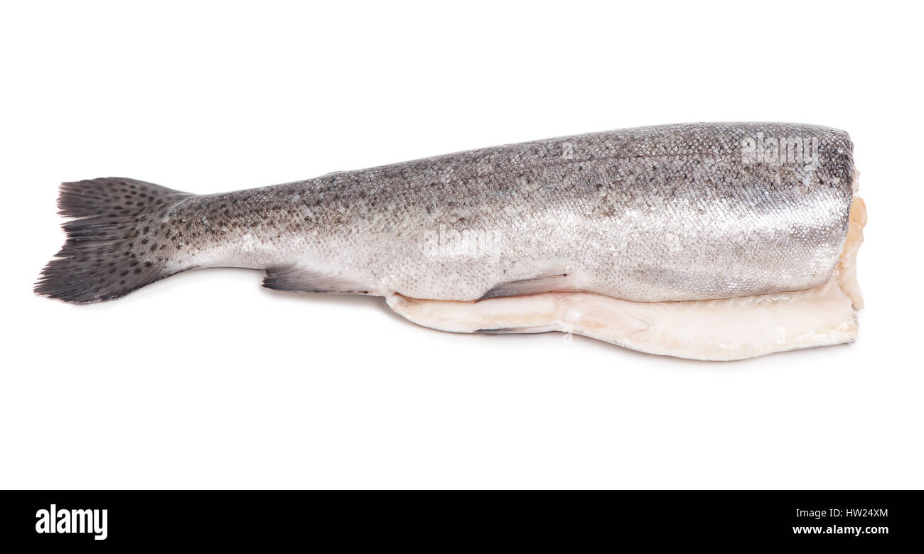 Gutted trout fish isolated on white background Stock Photo - Alamy