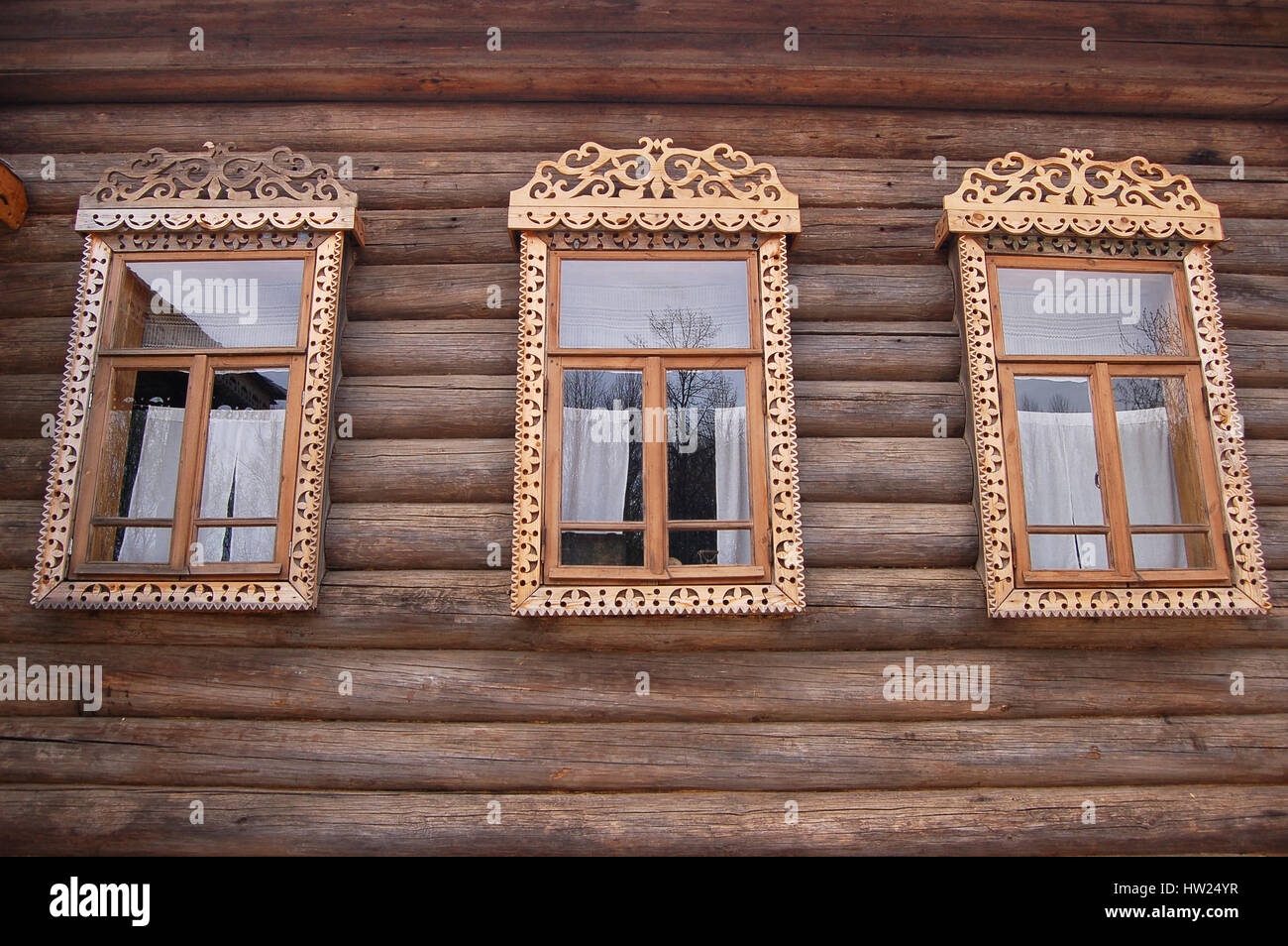 Wooden old house window Stock Photo - Alamy