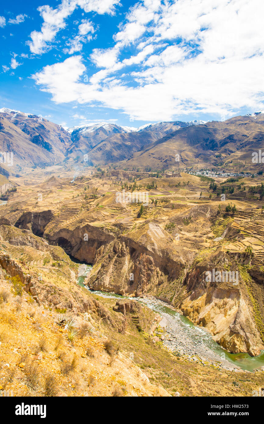 Colca Canyon, Peru,South America. Incas to build Farming terraces with ...