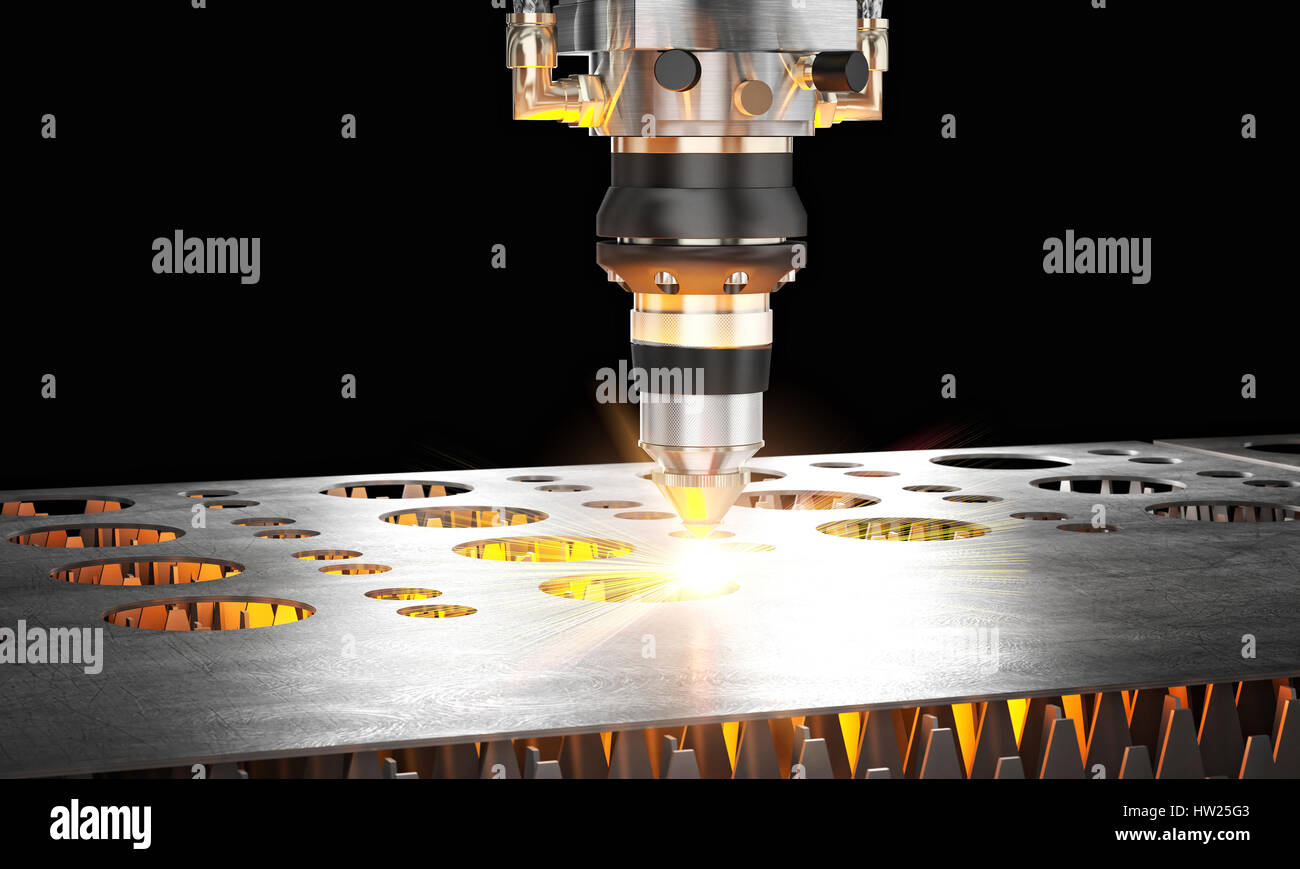 laser cutting machine 3d rendering Stock Photo - Alamy