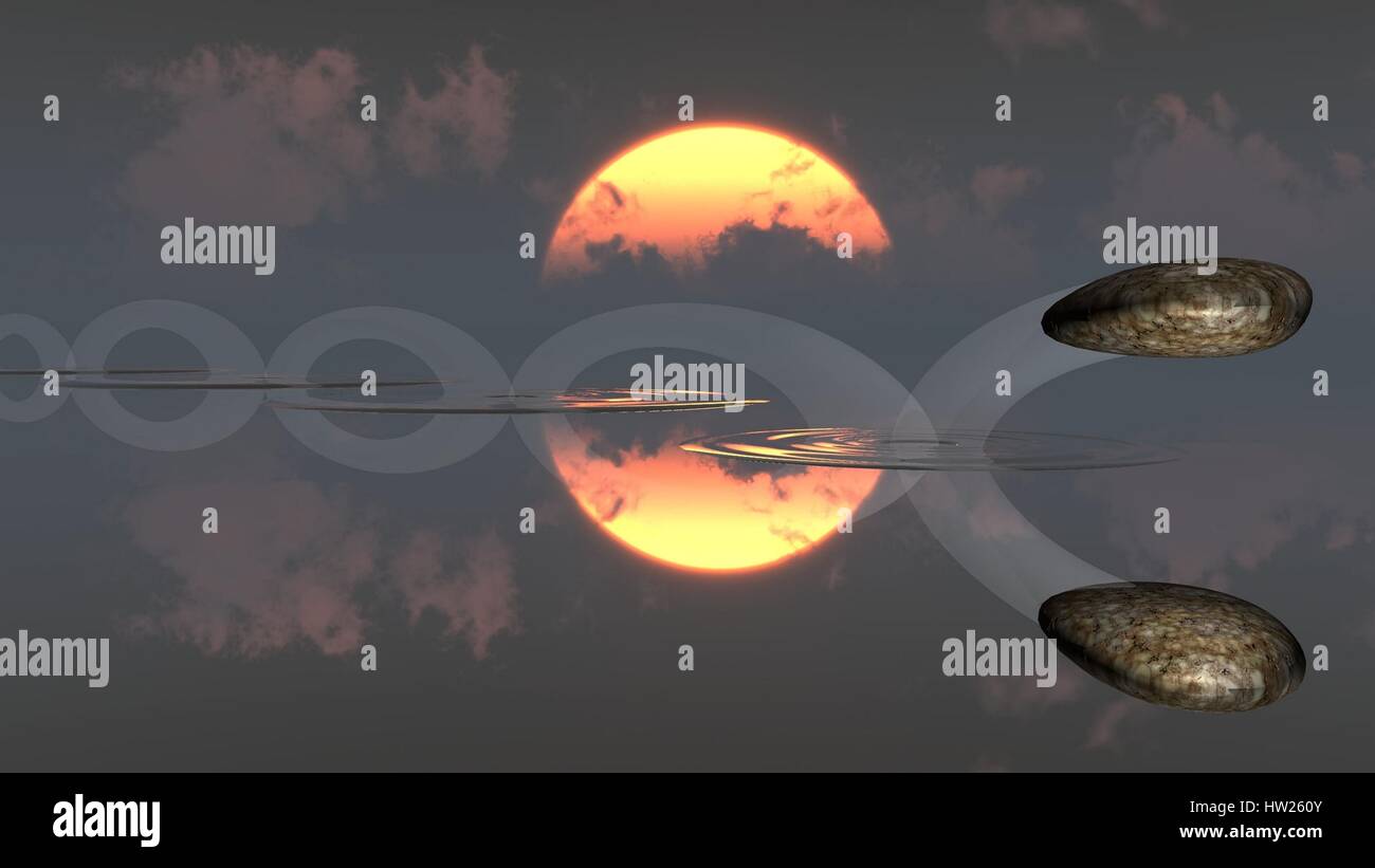 Ricochet stone water hi-res stock photography and images - Alamy