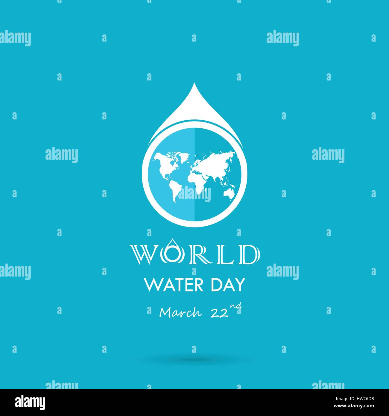 Water drop with world icon vector logo design template.World Water Day ...
