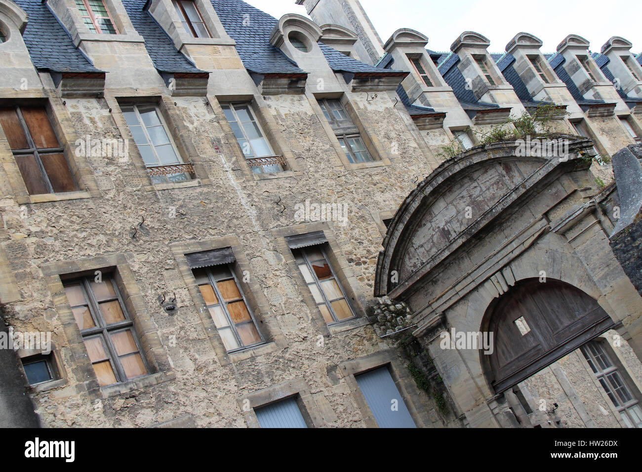 Buildings in Chanoine Laffetay passageway in Bayeux (France Stock Photo ...