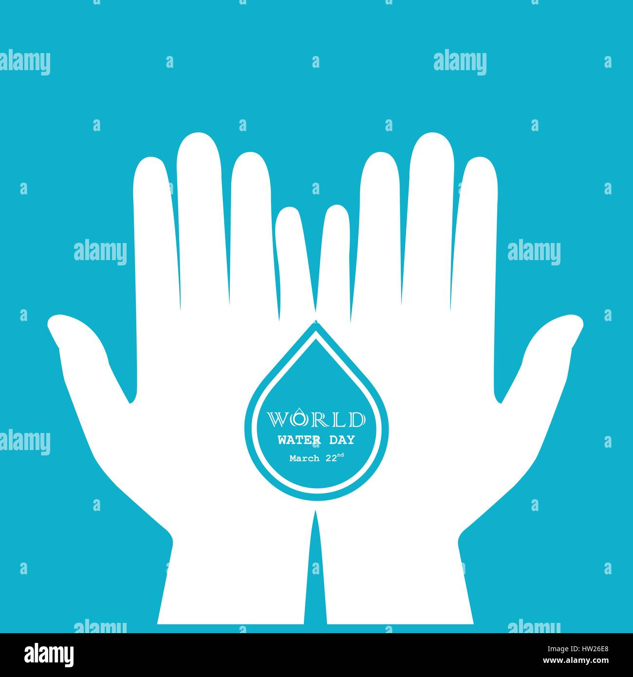 Water drop with human hand icon vector logo design template.World Water ...