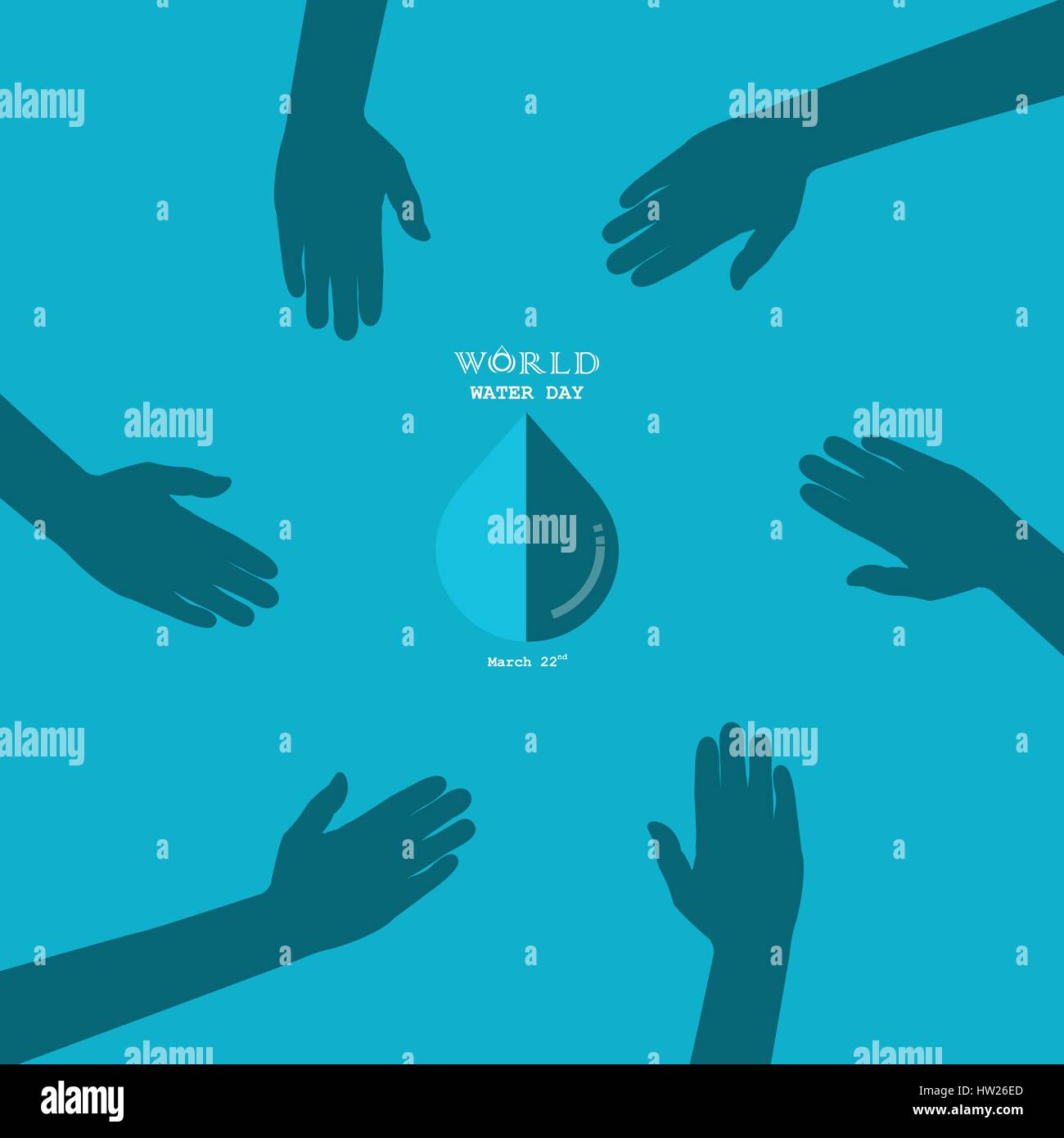 Water drop with human hand icon vector logo design template.World Water ...