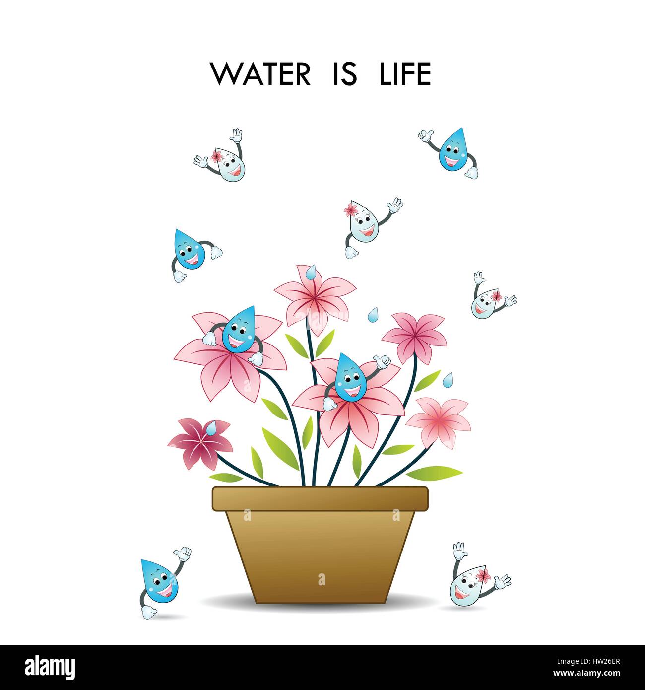 World water day illustration cartoon design.Water cartoon mascot ...