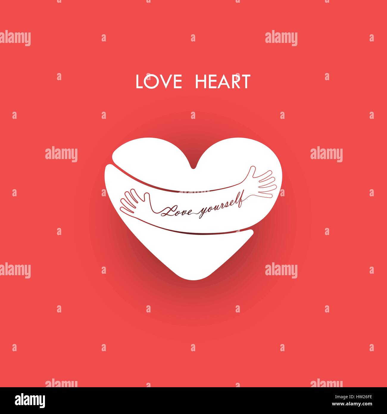 Hug yourself logo.Love yourself logo.Love and Heart Care icon.Embrace ...