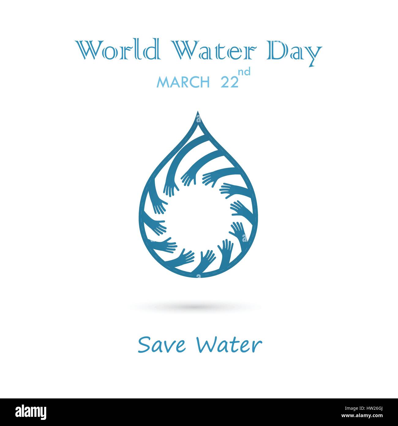 Water Drop With Human Hand Vector Logo Design Template World Water Day