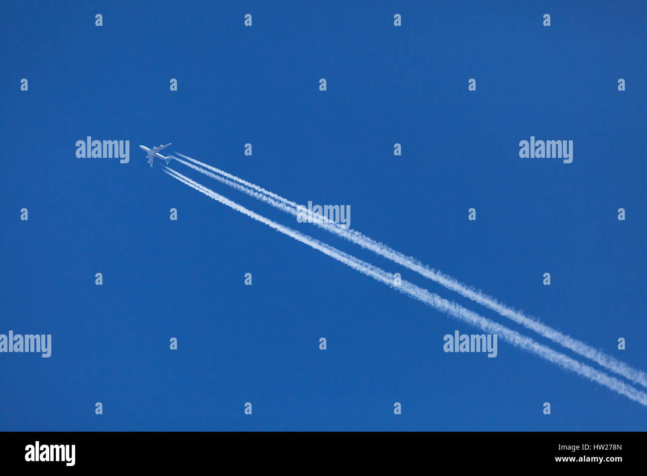 A KLM Royal Dutch Airlines Boeing 747 at High Altitude Crossing the ...