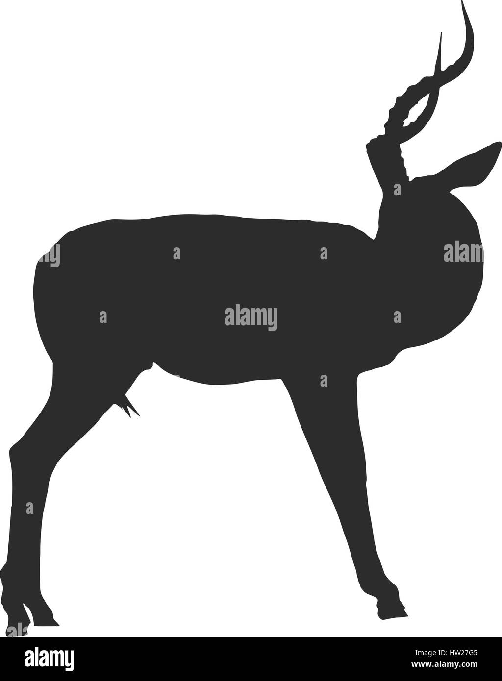 Silhouette of a blackfaced impala looking back Stock Vector Image & Art ...