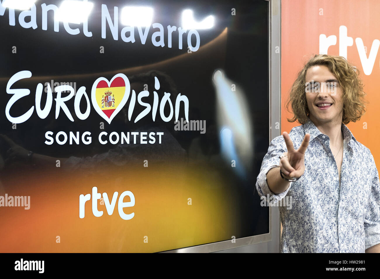 Manel Navarro attends the Eurovision's Spanish entry press conference ...