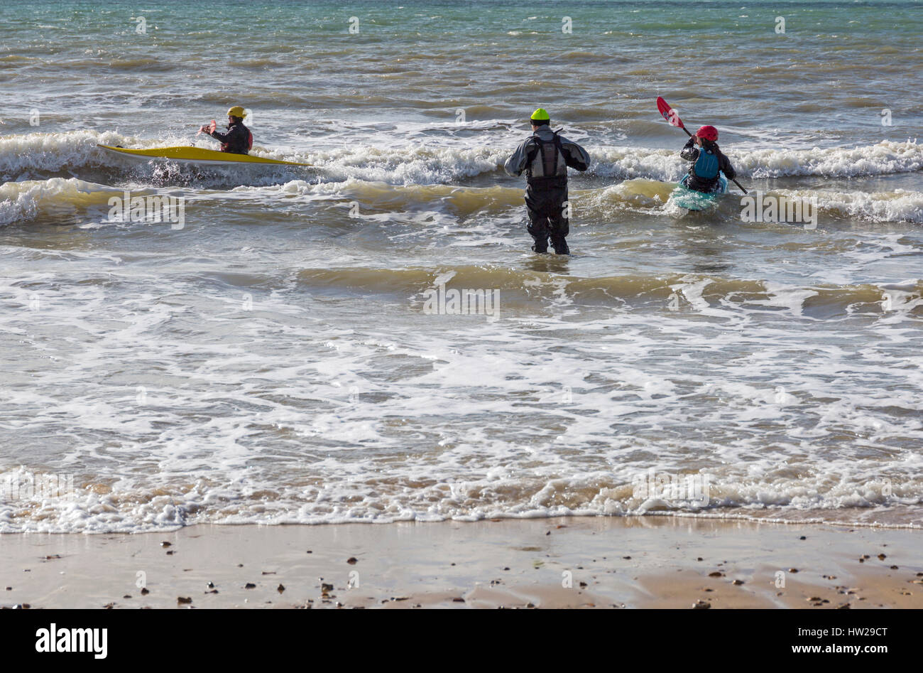 Boscombe beach kayaker hi-res stock photography and images - Alamy