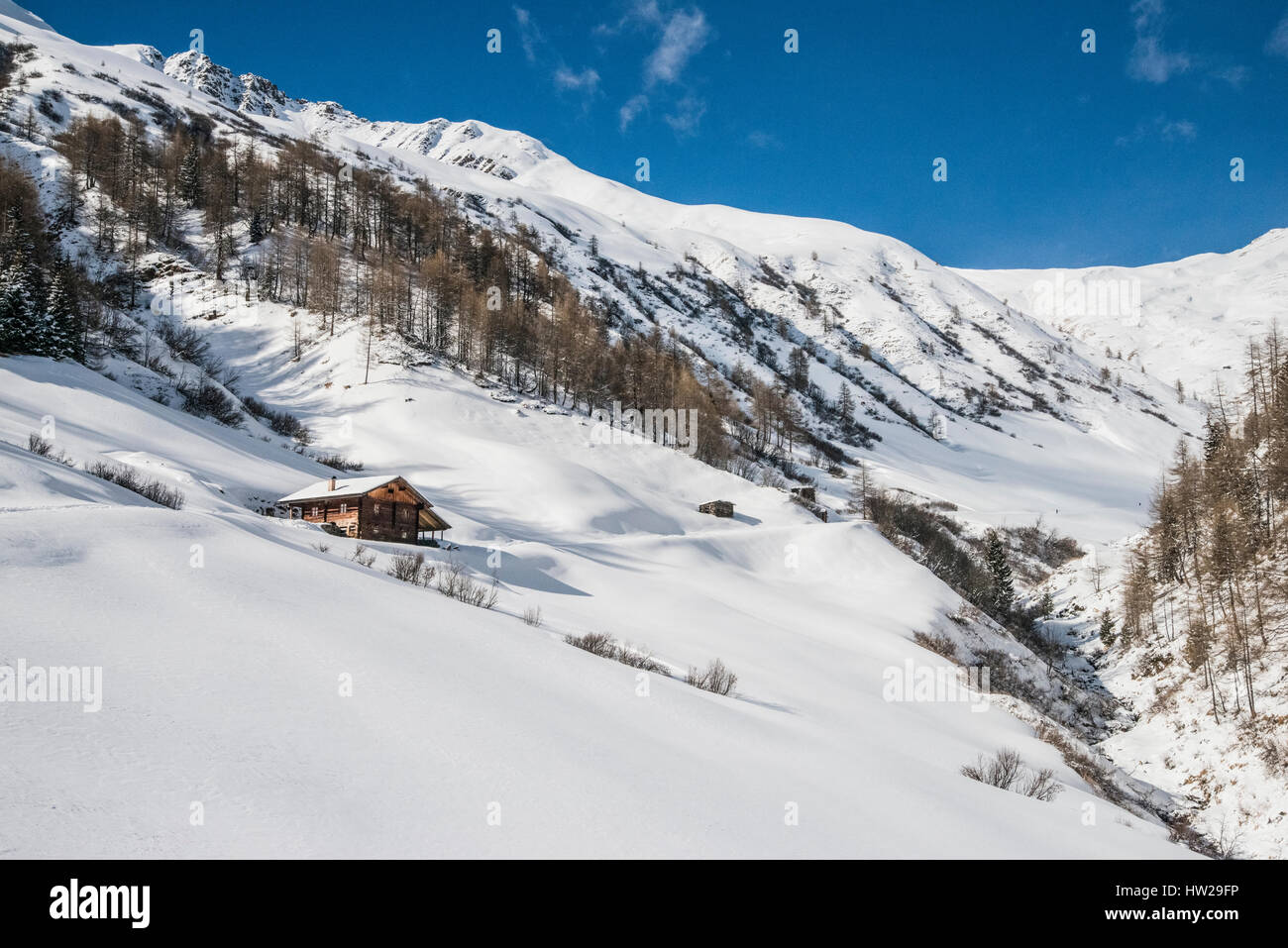 Austria, Tirol, Winter scenery in the mountains of Villgratental Stock ...