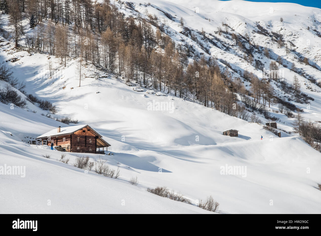 Austria, Tirol, Winter scenery in the mountains of Villgratental Stock ...