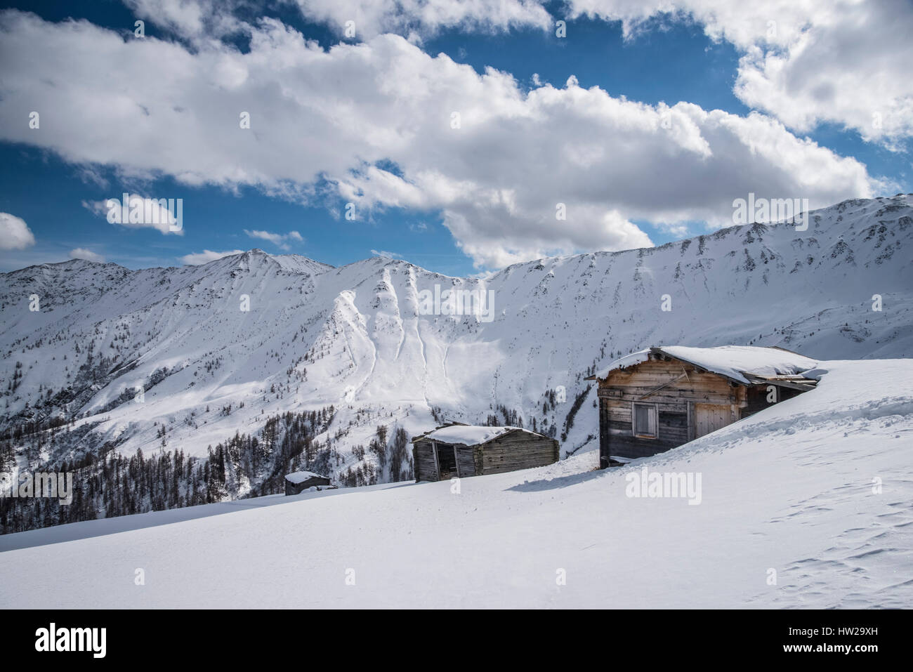 Austria, Tirol, Winter scenery in the mountains of Villgratental Stock ...