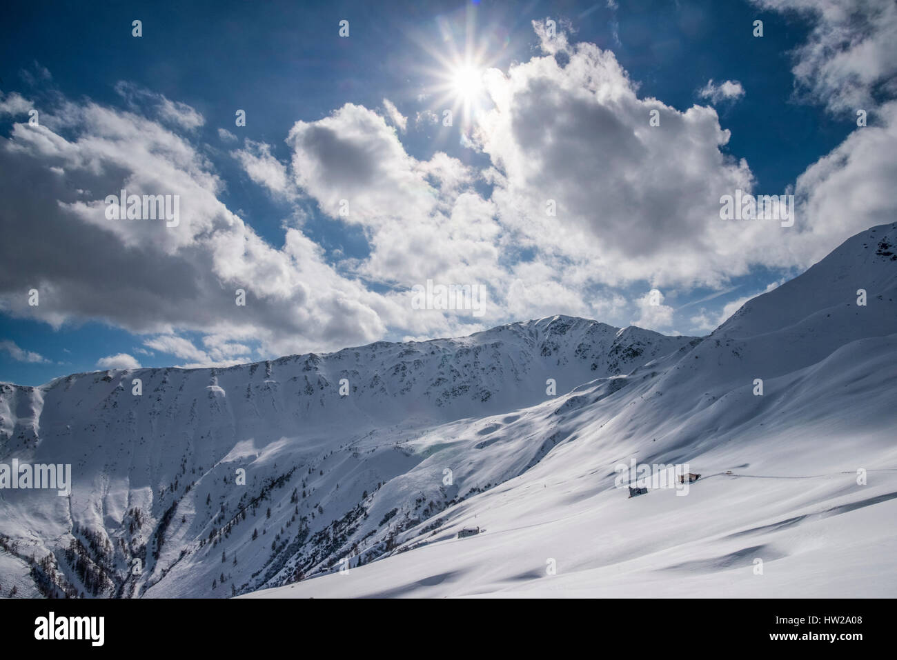 Austria, Tirol, Winter scenery in the mountains of Villgratental Stock ...