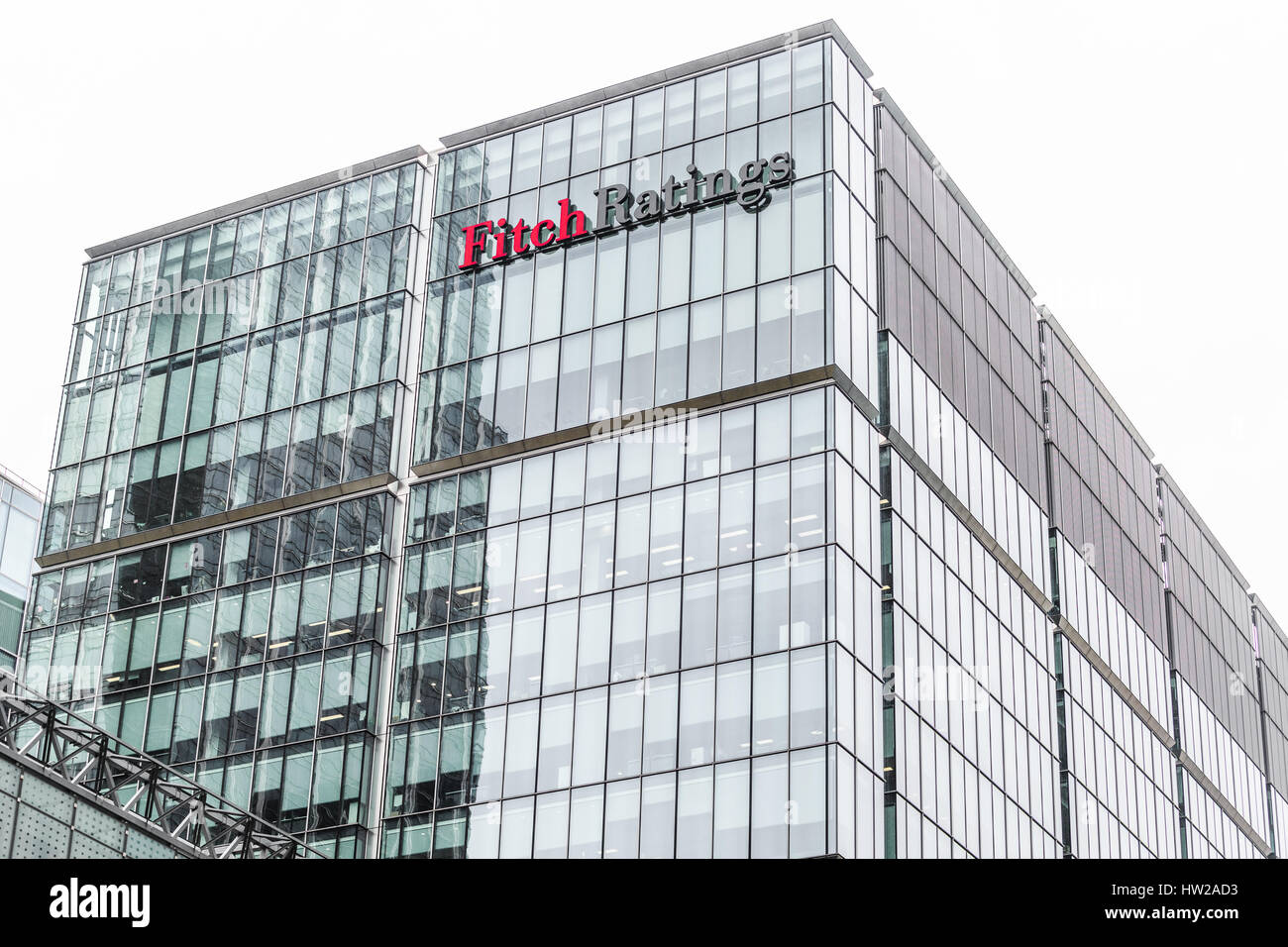 Fitch Ratings building at Canary Wharf, one of London's two financial ...