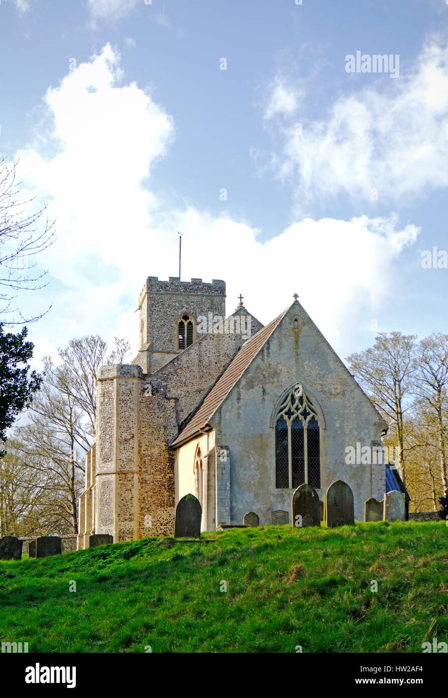 A view of the parish church of St John the Baptist at Stiffkey, Norfolk ...